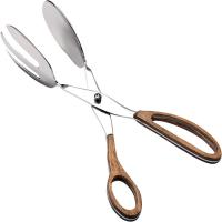 China 11.5 Inch Heavy Duty Stainless Steel Kitchen Tongs Matte Polish Salad Serving Tongs for sale