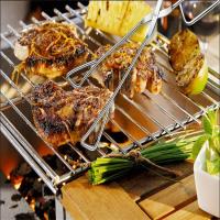 China 9.45 Inch Stainless Steel Kitchen Tongs 430 Food Grade Heat Resistant Cooking Serving for sale