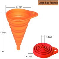 China Food Grade Silicone Collapsible Funnel Set 4 Pack 2 Large 2 Small for Kitchen Liquid Transfer for sale