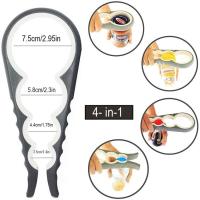 China 5 in 1 Multi Function Can Bottle Opener Kit with Silicone Handle 4 Size Jar Grip for sale