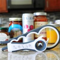 China 5 in 1 Multi Function Can Bottle Opener Kit with Silicone Handle 4 Size Jar Grip for sale