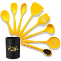 China Nonstick 8 Pcs Silicone Cooking Spoons Utensils Set For Kitchen for sale