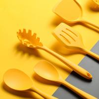 China Nonstick 8 Pcs Silicone Cooking Spoons Utensils Set For Kitchen for sale