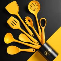 China Nonstick 8 Pcs Silicone Cooking Spoons Utensils Set For Kitchen for sale