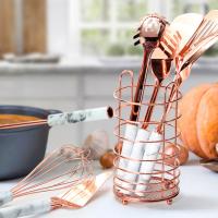 China 7 Piece 304 Stainless Steel Cooking Utensils Set Rose Gold Heat Resistant Kitchen Tools for sale