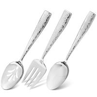 China 8 Piece Hammered SS Flatware Kitchen Cooking Sets Household With Cake Knife for sale