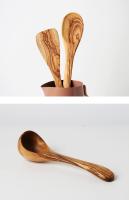 China Olive Wooden Kitchen Utensil Set 6 Piece Handmade Solid Wood Porridge Spoon Spatula for sale