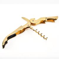 China Harmless Kitchen Gadget Tools Gold Multi - Function Shrimp Head Knife Stainless Steel Wine Opener for sale