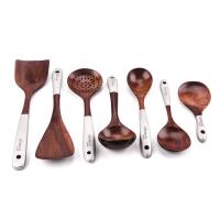 China FDA Wooden Cooking Shovel Set 6 Piece Non Stick Pan Safe Kitchen Utensils Eco Friendly for sale