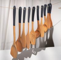 China Custom Teak Wooden Kitchen Utensil Set Kitchenware Tool Food Grade for sale