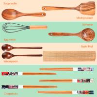 China Acacia Wooden Kitchen Utensil Set 6 Piece Nonstick Safe Dishwasher Hard Durable Spatula Spoon for sale