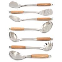 China 304 Stainless Steel Kitchen Utensils Sets 7PCS Cooking Tools With Wooden Handle for sale