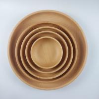 China Wholesale Creative Beech Wood Plate Round Salad Pickle Bowl 6 Piece Set BPA Free for sale
