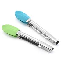 China LFGB 304 Stainless Steel Food Clip 9 Inch Kitchen Multifunctional BBQ Bread Steak Tongs for sale