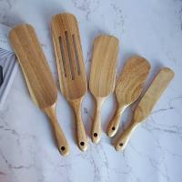 China Eco Friendly 6 Piece Acacia Wood Kitchen Utensil Set Salad Stir Sauce Spatula for sale
