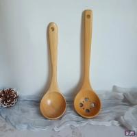 China Natural Wooden Heart Shaped Colander Spoon Set 2 Piece Eco Friendly Cooking Utensils for sale