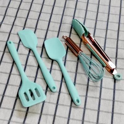 China Ins Style Silicone Kitchen Set Non Stick Pan Silicone Spatula Colander Mini Baking Tools for sale