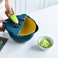 China Round Vegetable Slicer 12 in 1 Set with Hand Protector 1.2L Capacity Stainless Steel for sale