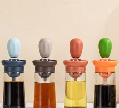 China 2-in-1 Silicone Oil Bottle with Brush 250ml Food Grade BPA Free Kitchen Baking BBQ Dispenser for sale