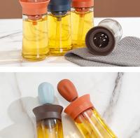 China 2-in-1 Silicone Oil Bottle with Brush 250ml Food Grade BPA Free Kitchen Baking BBQ Dispenser for sale