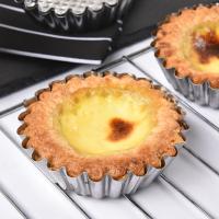 China 430 Stainless Steel Egg Tart Mold 3.8 Inch Chrysanthemum Cup Cake Mold 30 Pack DIY Baking Tool for sale