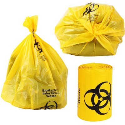 China HDPE Material Plastic Printed Yellow Biohazard Healthcare Liners for sale