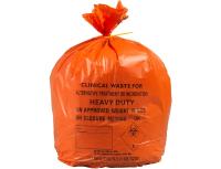 China Extra Strength LDPE Hazardous Clinical Waste Bags Heavy Duty Orange for sale