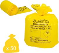 China Disposal Plastic Yellow Clinical Infectious Waste Bag In Roll for sale