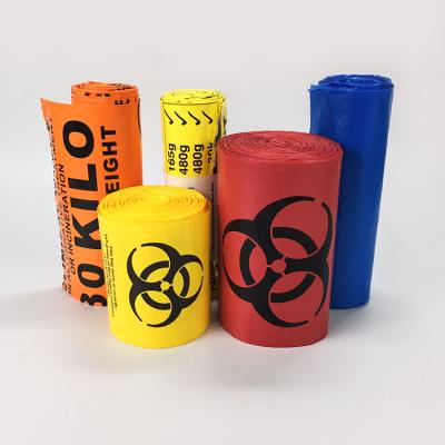 China Custom Printing Plastic Biohazard Infectious Waste Bag In Roll for sale