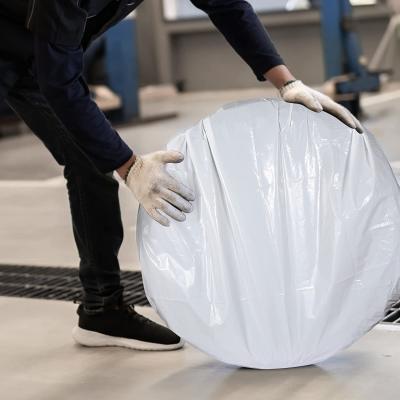 China Custom Heavy Duty Tire Savers Plastic Storage Bag For Car White Clear for sale