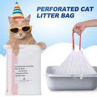 China Cute Disposable Cat Litter Box Pan Liner Filter Refills Waste Flat Plastic Bag With Drawstring for sale