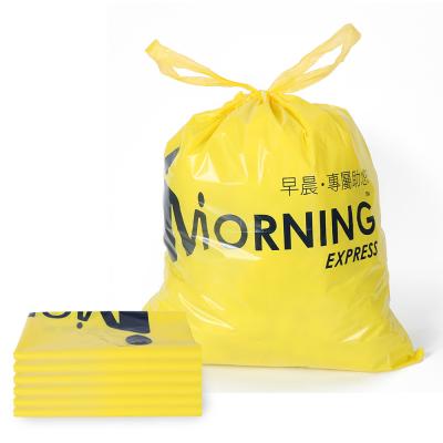 China Disposable Strong Load-Bearing Environmentally Safe Kitchen Recyclable Drawstring Garbage Bag for sale