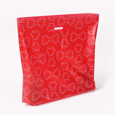 China Custom Die Cut Plastic Handle Bags 18x14 Heavy Duty Merchandise Shopping Bags For Retail & Trade Shows for sale