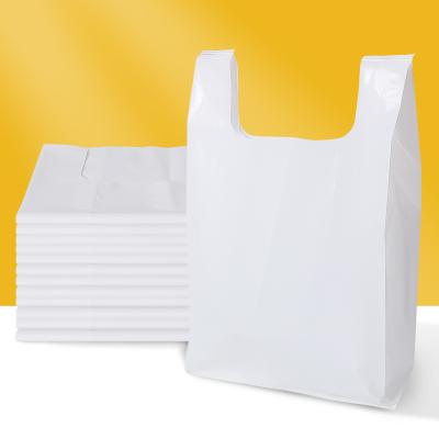 China 11x17 in Heavy-Duty HDPE Plastic T-Shirt Carryout Bag Wholesale Garment Retail Packaging Bag Custom Printed for sale