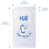 China Reusable Eco Friendly LDPE Ziplock Ice Bags with Drawstring Closure for sale