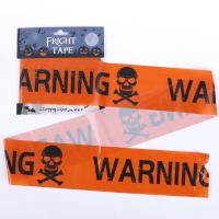 China Decoration 0.1mm Thick Halloween Fright Tape Orange Warning 30ft Plastic for sale