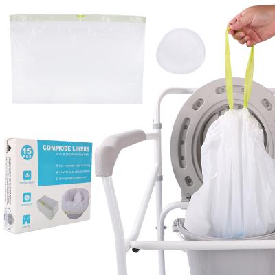 China LDPE Plastic Disposable Commode Liners For Bedside Portable Toilet Chair for sale