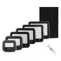 China Black ABS Solar Light Remote Control 50w 100w 200w 300w 400w 500w Led Solar Flood Light for sale