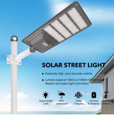 China Outdoor All in One Motion Sensor ABS Solar LED Street Lamp 100W 200W 300W 500W LED Solar Street Light for sale