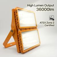 China 300W LED Explosion Proof Flood Light 90° Boom Mount Wide Area Tank Farm Grey ATEX IIB T6 IP65 RFEPL8280 Lighting for sale