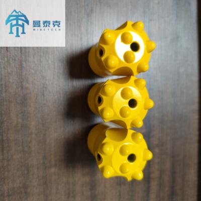 China 7 Tungsten Carbide Tapered Button Bit Yellow Color Small Hole Drilling Tool for sale