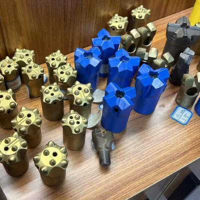 China 7 11 Degree Tapered Button Drill Bits Threaded Buttons Hard Rock Drilling Bit for sale