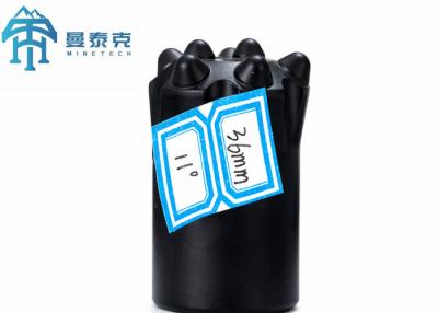 China 36mm Short Skirt Carbide Steel Tapered Button Bit with Ballistic Button Shape and Customized Flushing Holes for Mining and Construction for sale