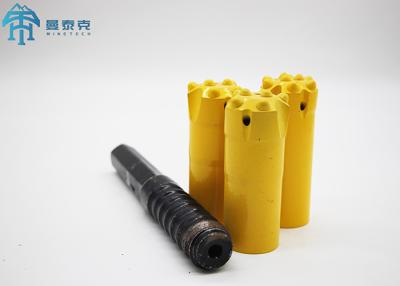 China Tungsten Carbide 45mm R32 Thread Button Rock Drill Bits with Ballistic Spherical and Semi-Ballistic Buttons for sale