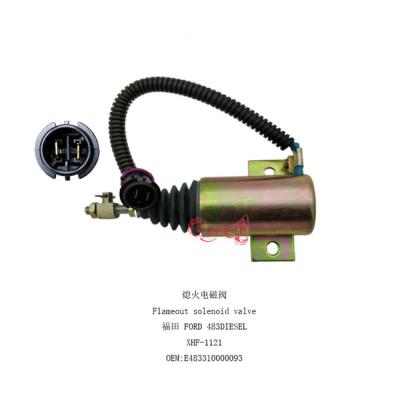 China E483310000093 12V Fuel Shut Off Stop Solenoid Valve For Excavator Foton 483 Diesel for sale