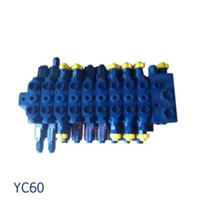 China Excavator Spare Parts Steel YC60 Excavator Hydraulic Control Valve for sale
