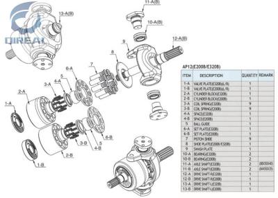 China E200B E320B Excavator AP12 Pump Piston Pump Hydraulic Repair Kit Spare Parts for sale