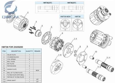China Construction Machinery Parts HMT36 Hydraulic Pump Repair Parts For Excavator ZAXIS200 for sale