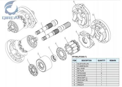 China HPV95L Hydraulic Pump Parts For Excavator PC600-7 for sale