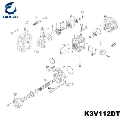 China Excavator Spare Parts K3V112DT K3V112BDT Hydraulic Main Pump Parts for sale